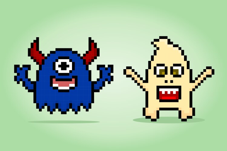 8 Bit Monsters Vector Images (over 660)