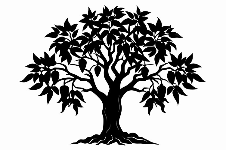 Chili bell tree white background h Royalty Free Vector Image