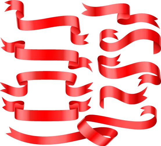 Red Ribbon Set Royalty Free Vector Image - VectorStock