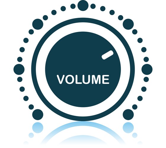 Speaker icons on black background volume control Vector Image