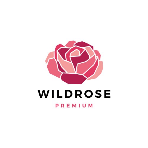 Rose hand drawn logo design concept template Vector Image