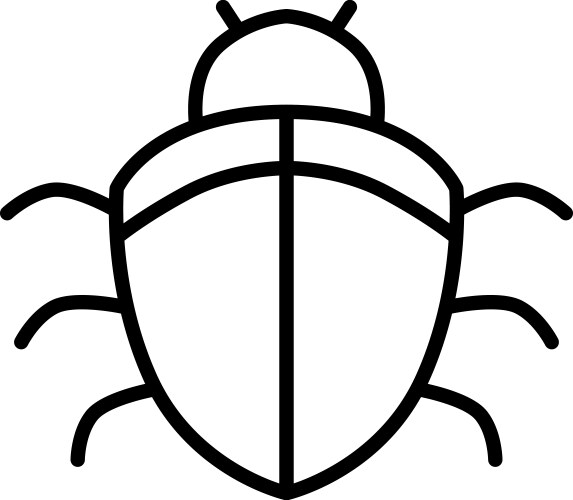 Beetle icon thin line insect black symbol Vector Image