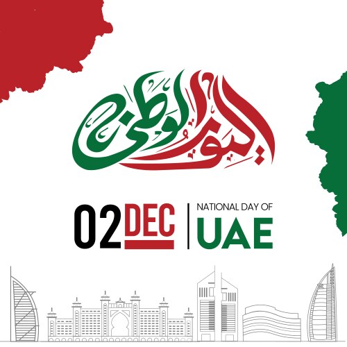 Uae 53rd national day with arabic calligraphy Vector Image