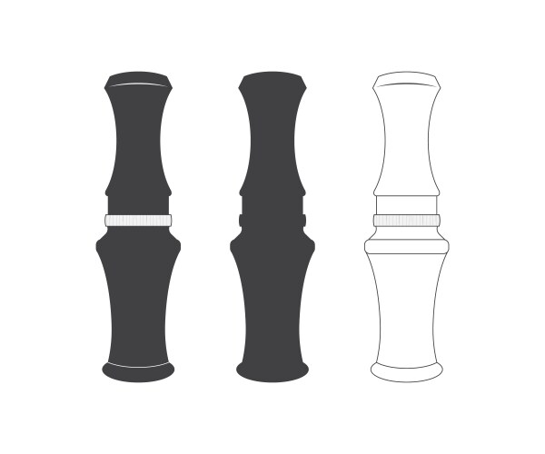 Duck call silhouette art Royalty Free Vector Image