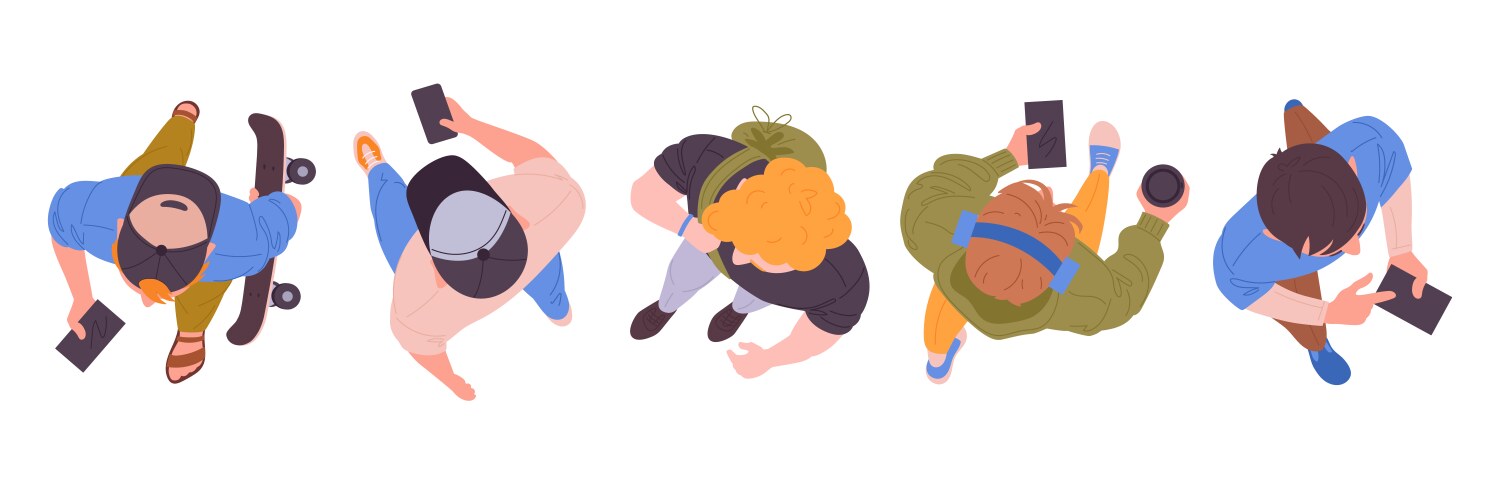 People Walking Top View Vector Images (over 540)