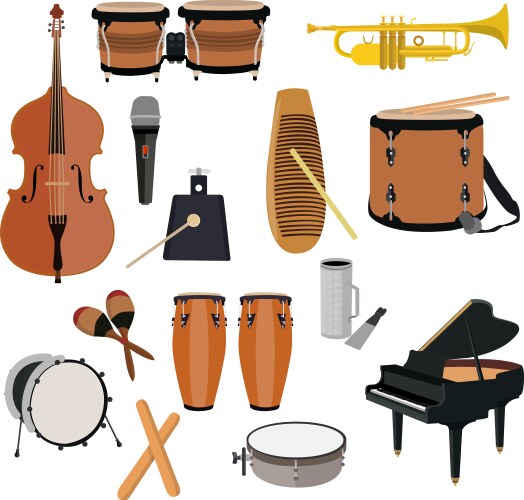 Children playing different musical instruments Vector Image