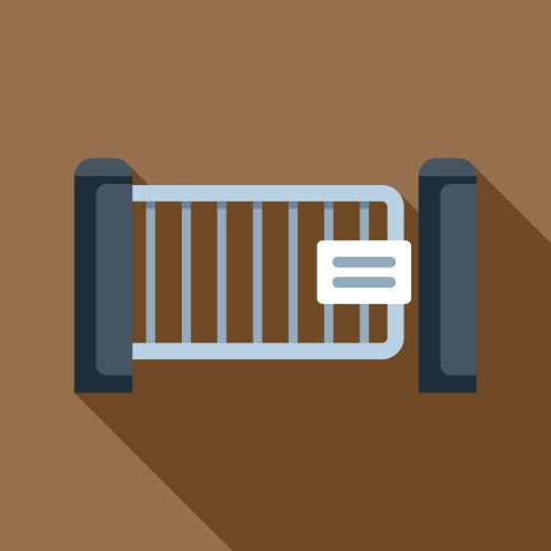 Automatic gate icon simple fence house Royalty Free Vector