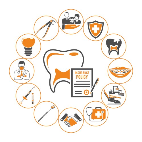 Set eight badges or icons for dental services Vector Image