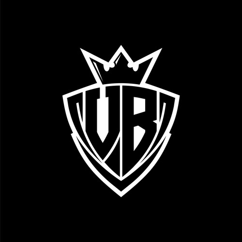 Vb letter logo with sharp triangle shield shape Vector Image