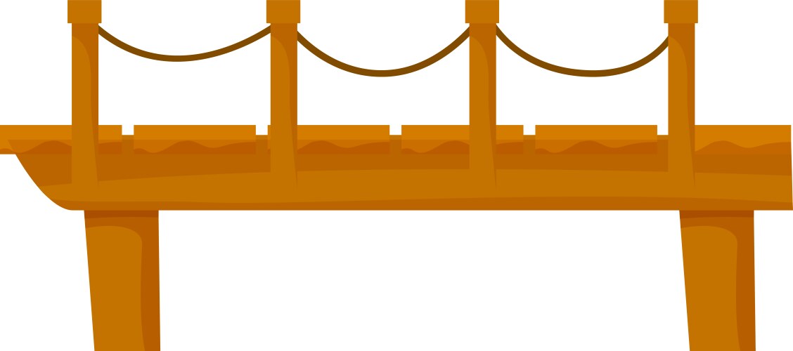 Rope bridge icons set of various wooden Royalty Free Vector