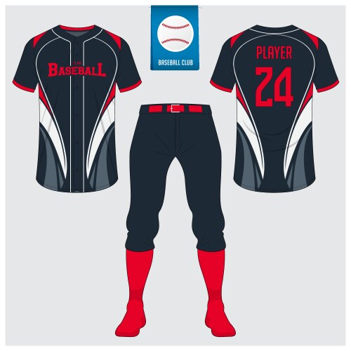 Baseball uniform mockup template design Royalty Free Vector