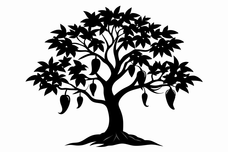 Chili bell tree white background g Royalty Free Vector Image