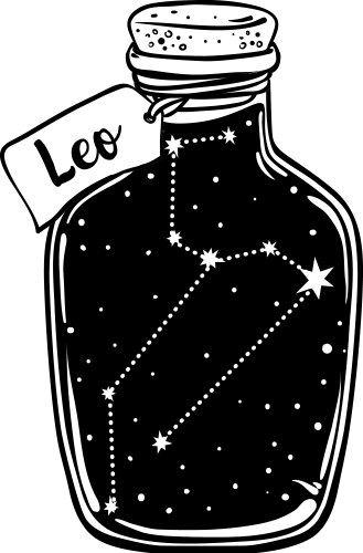 Glass bottle with zodiac aries constellation Vector Image