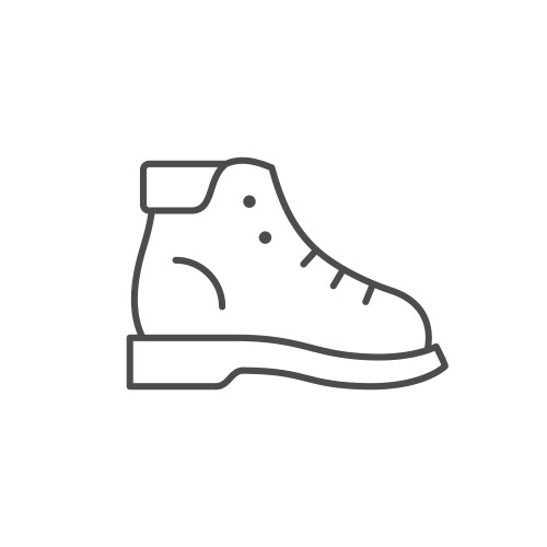 Shoe boot shape drawing by continuous line thin Vector Image