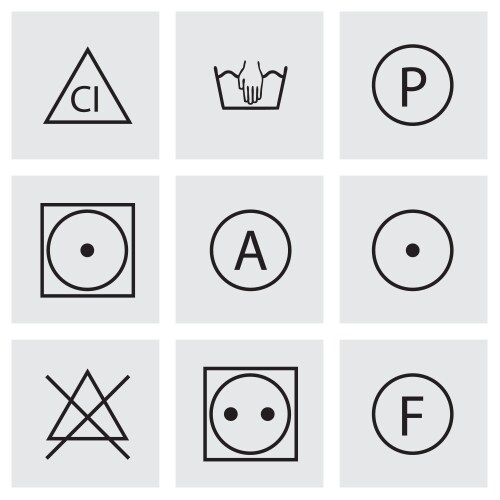 Washing symbols Royalty Free Vector Image - VectorStock