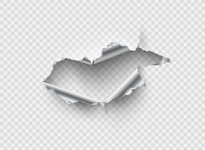 Ragged hole torn in ripped metal Royalty Free Vector Image