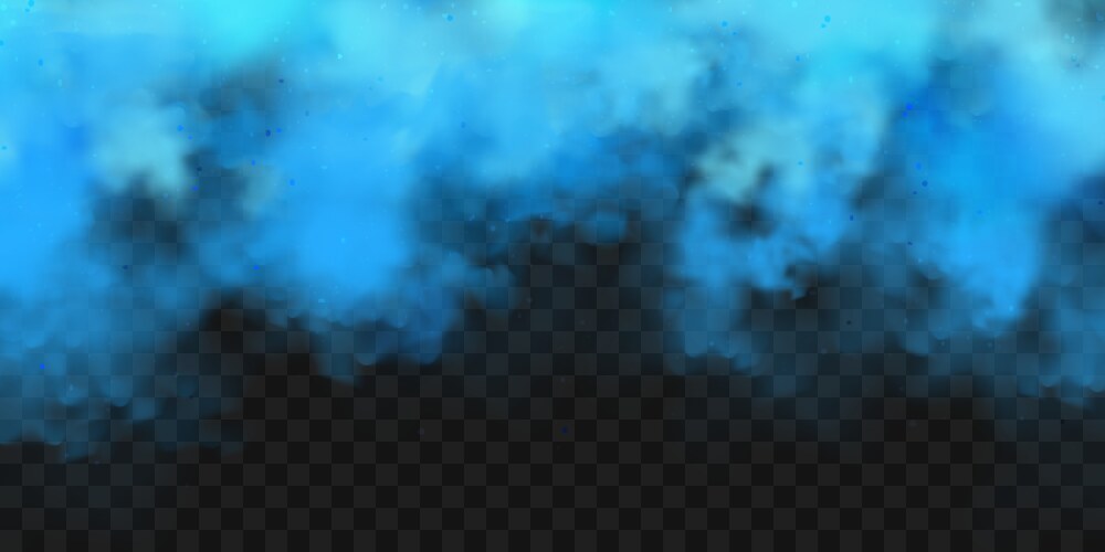 Realistic blue colorful smoke clouds mist effect Vector Image
