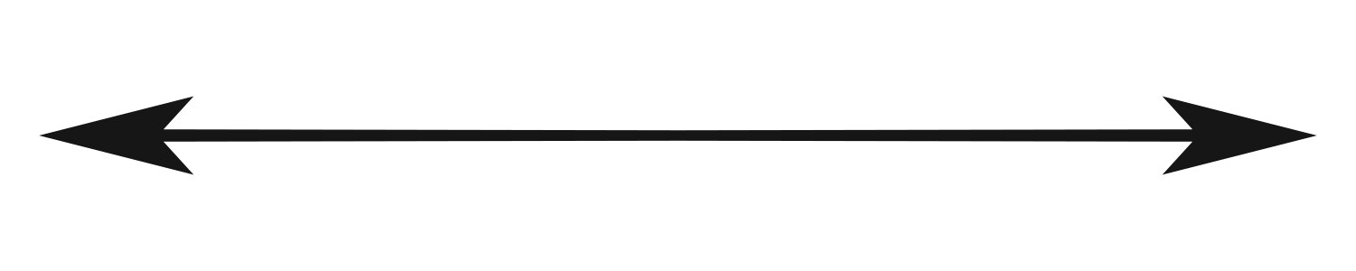 Double arrow icon long straight horizontal Vector Image