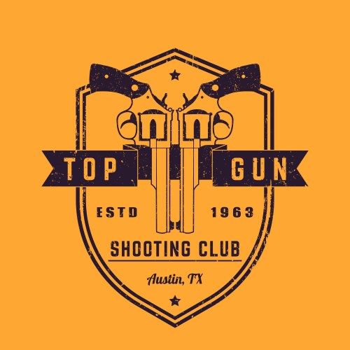 Vintage shooting club colorful emblem Royalty Free Vector