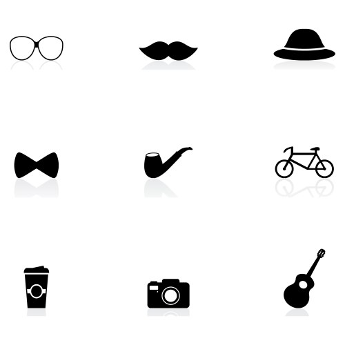 Hipster retro vintage icon set Royalty Free Vector Image