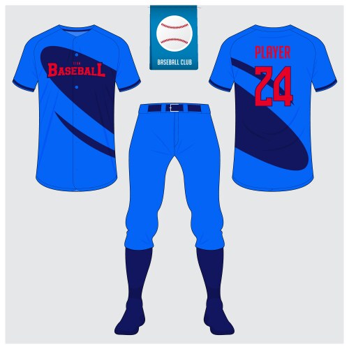 Baseball uniform mockup template design Royalty Free Vector