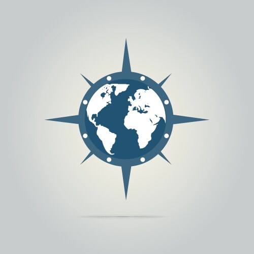 World map with compass Vector Images & Graphics for Commercial Use ...