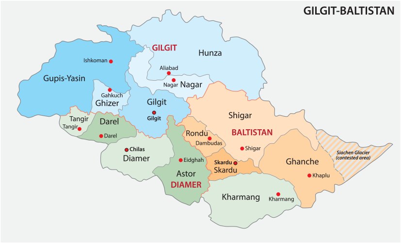 Pakistan administrative and political map Vector Image