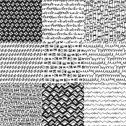 Hand drawn patterns set Royalty Free Vector Image