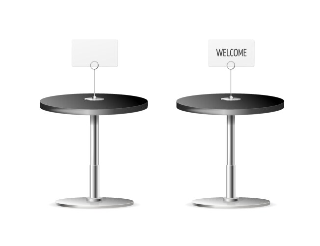 Realistic one leg round table Royalty Free Vector Image