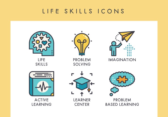 Life skills concept icons Royalty Free Vector Image