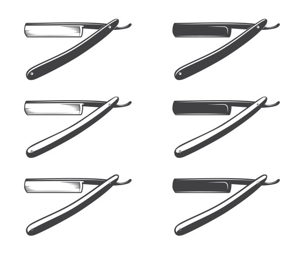 Straight Razor - Silver Blade Royalty Free Vector Image