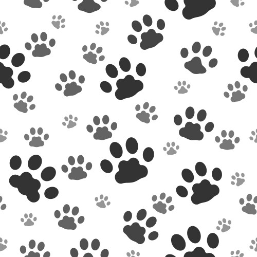Dog paw print seamless pattern Royalty Free Vector Image