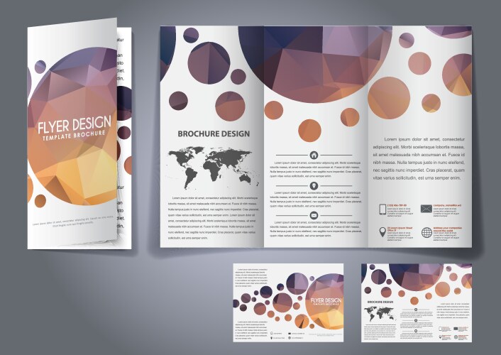 Template design three fold flyer brochure Vector Image