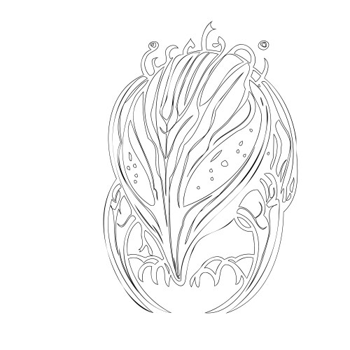 Alien monster outline sketch Royalty Free Vector Image