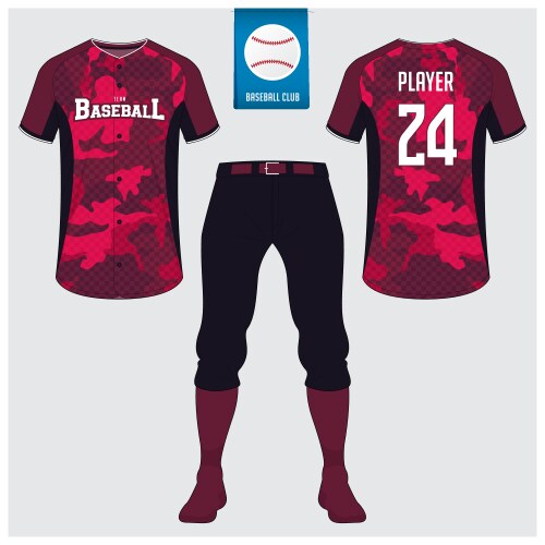 Baseball uniform mockup template design Royalty Free Vector