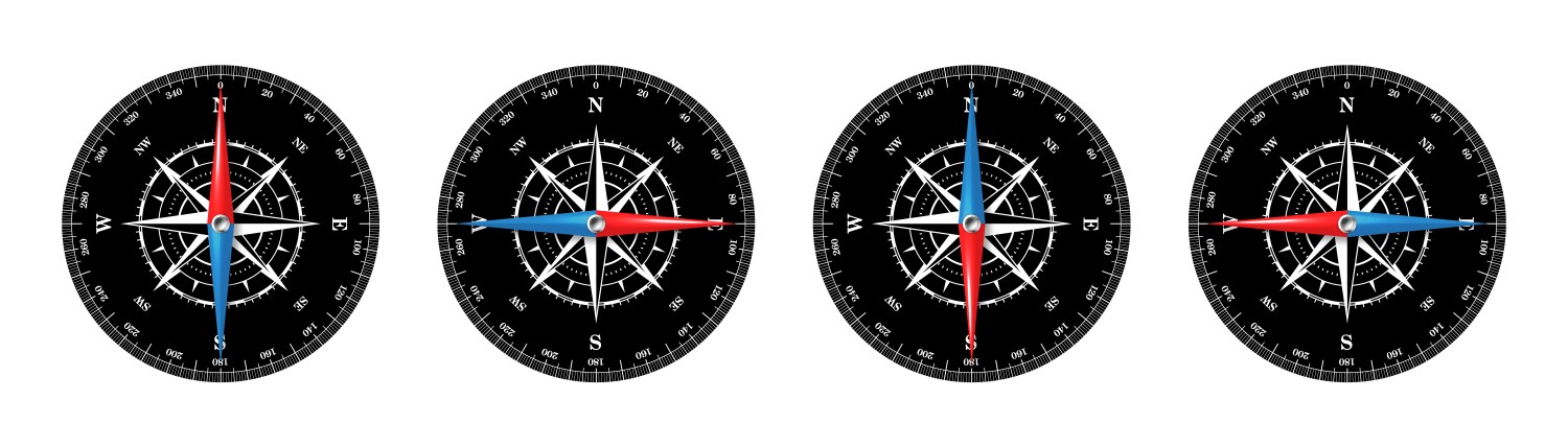 Marine compass nautical wind rose with cardinal Vector Image