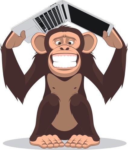 Monkey and smartphone Royalty Free Vector Image