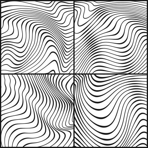 Wavy ripple lines seamless black and white Vector Image