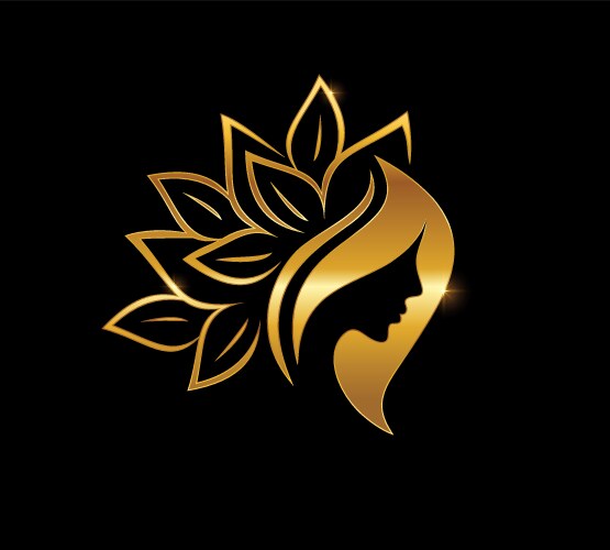 Golden human brain logo icon Royalty Free Vector Image