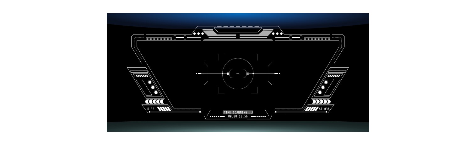 Hud sci-fi interface screen view white hexagon Vector Image