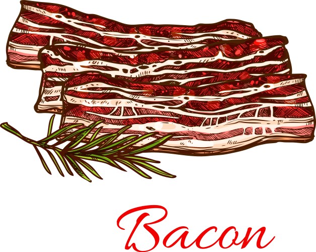 Crispy Bacon Slices - Pork Meat Royalty Free Vector Image