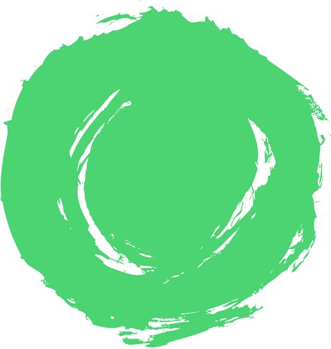 Green brush stroke circle shape Royalty Free Vector Image