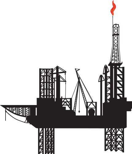 Offshore Oil Rig Royalty Free Vector Image - VectorStock