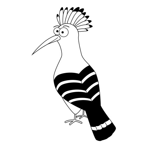 Cute cartoon hoopoe Royalty Free Vector Image - VectorStock
