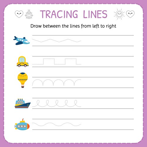 Tracing lines game for preschool or kinder Vector Image