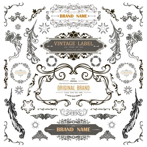 Royal victorian filigree design elements Vector Image Royal victorian filigree design elements Vector Image