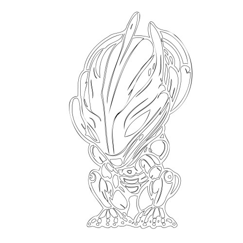 Alien monster outline sketch Royalty Free Vector Image