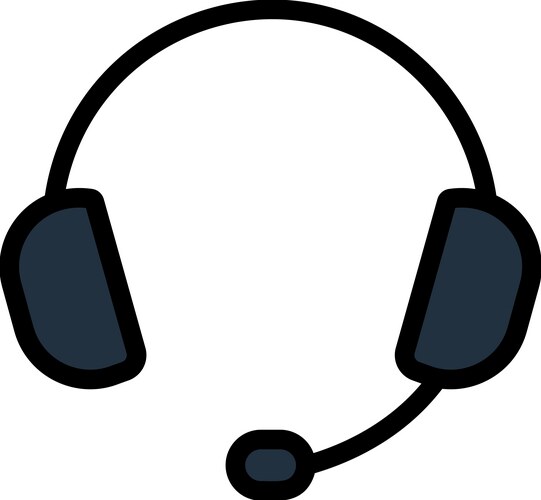 Headset flat icon of support or headphones Vector Image