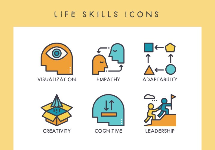 Life skills concept icons Royalty Free Vector Image