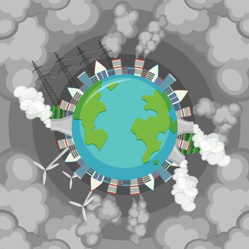 Earth pollution clipart Vector Images & Graphics for Commercial Use ...
